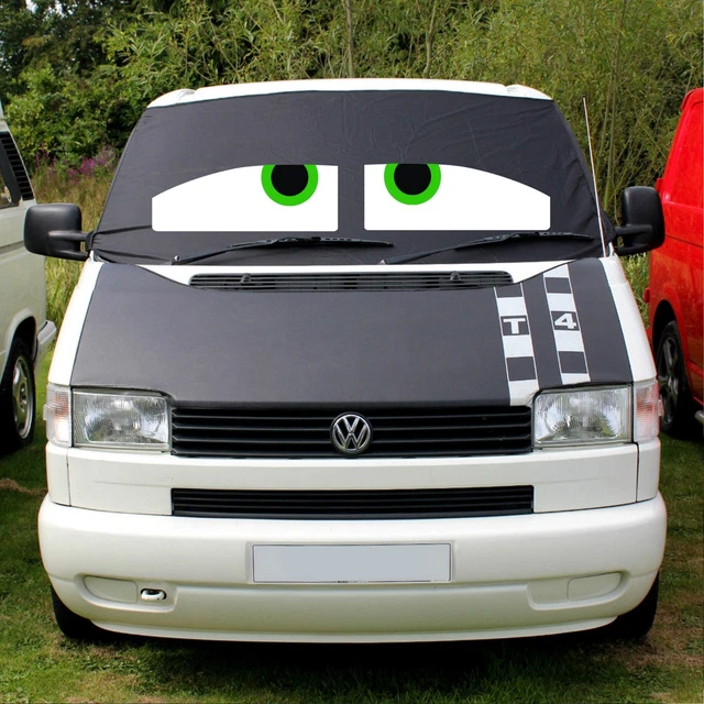 VW T4 CAMPER Van Front Window Screen Cover Wrap Black Out Blind Eyes ...