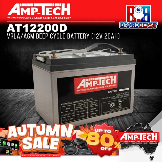 AMP-TECH AT12200D VRLA/AGM Deep Cycle Battery (12V 20Ah) $105.00 ...