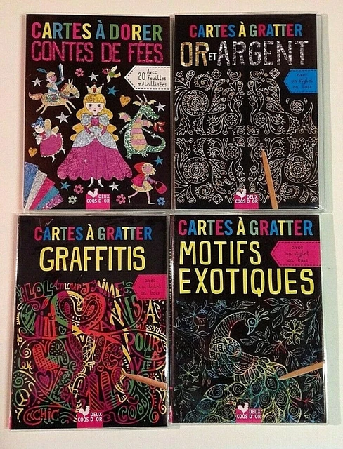 CARTES A GRATTER OR ARGENT GRAFFITIS EXOTIQUES A DORER CONTES DE FEES 4 ...