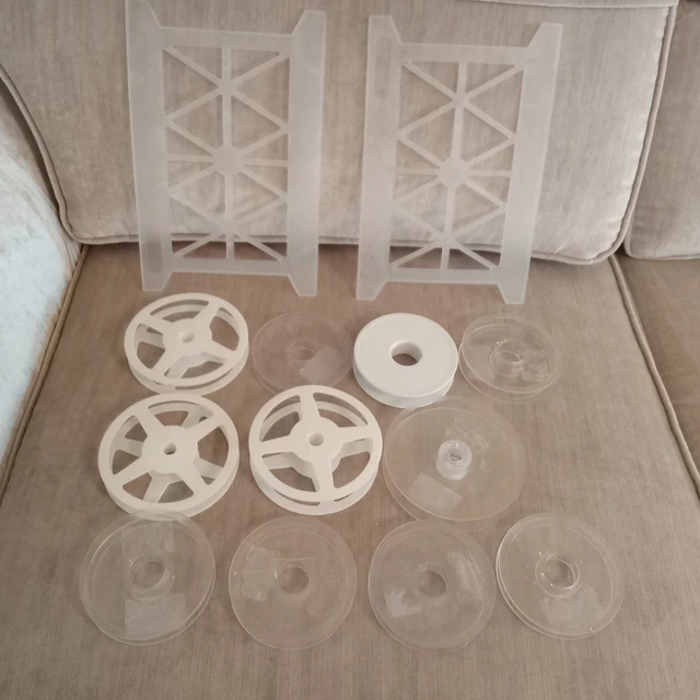 BUNDLE/JOB LOT 13 Empty Plastic Ribbon Spools Various Sizes Ideal Craft ...