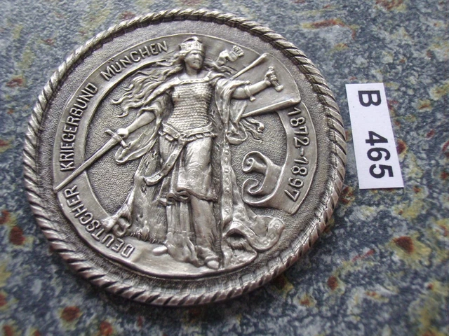 BAYERN MÜNCHEN 1897 Deutscher Kriegerbund Medaille Germania mit Schwert ...