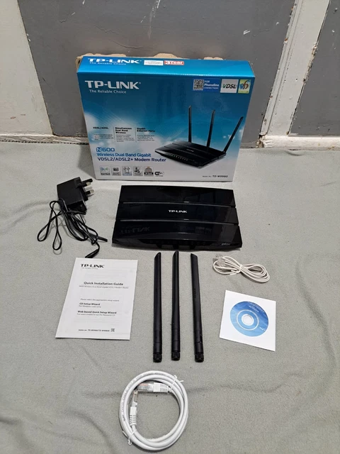 TP-LINK N600 TD-W9980 Modem/Router-ADSL2+ Dualband WiFi Boxed Complete £19.99 - PicClick UK