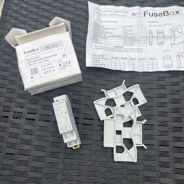 FUSEBOX INC202 INSTALLATION Contactor DOUBLE POLE 2P 20 Amp Control ...
