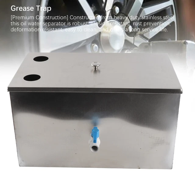GREASE INTERCEPTOR TRAP Top Inlet 500x300x295mm Large Capacity Grease ...