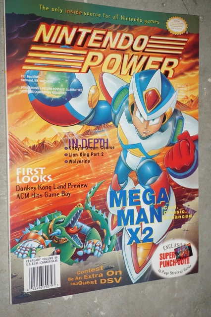 NINTENDO POWER VOLUME 69 Mega Man X2 Magazine NEAR MINT Shape w/ Poster ...