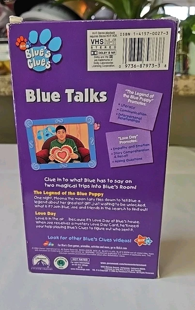 BLUE'S CLUES - Blue Talks (VHS, 2004) Nick Jr. Tested Working Tape ...