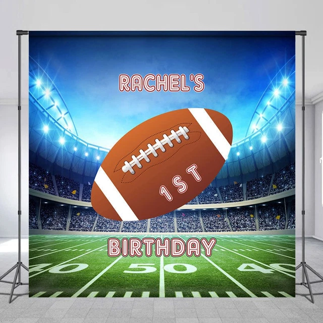 FOOTBALL LARGE COURT Custom 1st Birthday Backdrop $37.90 - PicClick AU