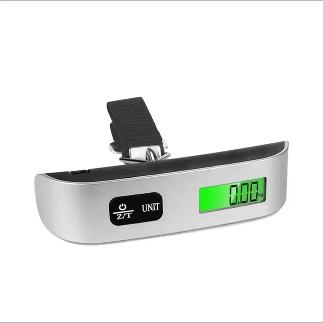 PORTABLE DIGITAL LUGGAGE Scale 50kg LCD Display Hanging Travel Weight ...