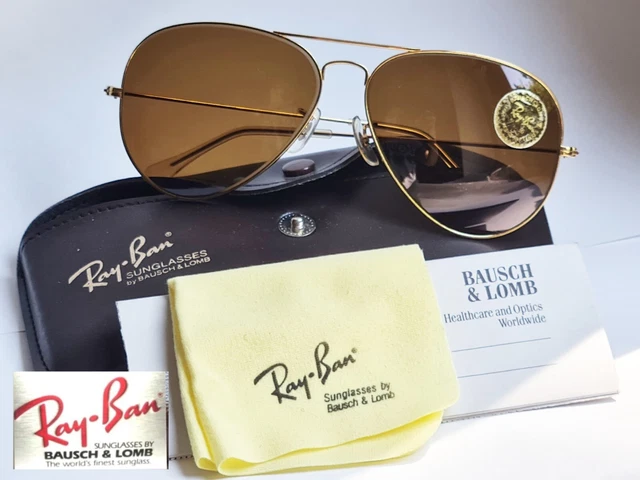EXTREMELY RARE VINTAGE B&L RAY BAN B15 AVIATOR SUNGLASSES NEW 1970s-62 ...
