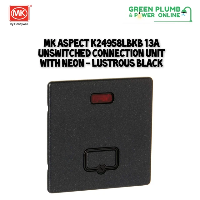 MK ASPECT K24958LBKB 13A Unswitched Connection Unit with Neon ...