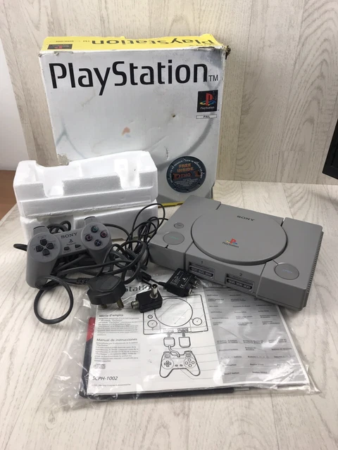 SONY PS1 PLAYSTATION 1 Boxed Console SCPH-1002 Inserts Yellow Box ...