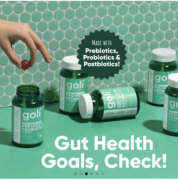 GOLI NUTRITION GUMMIES Pre+Post+Probiotics 60 Count Pack of 1 £19.36 ...