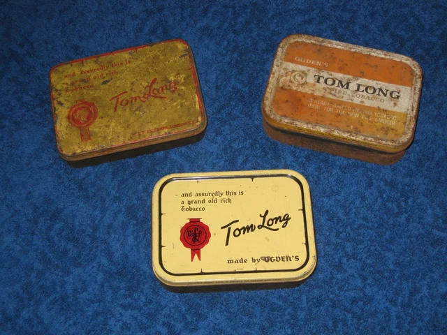 VINTAGE TOM LONG Tobacco Tins X 3 £5.99 - PicClick UK