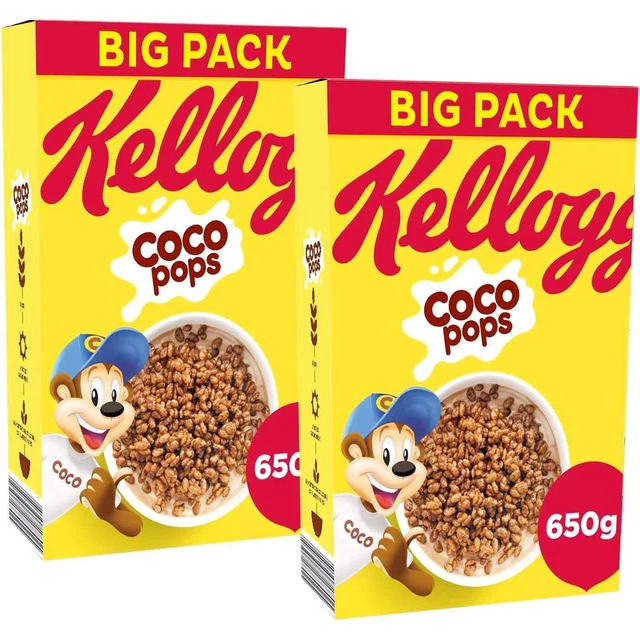 KELLOGG'S COCO POPS Chocolate Flavour Tasty Crunchy Breakfast Cereal ...
