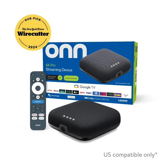 ONN 4K PRO Streaming Device, Google TV 4K UHD, 32GB Storage, 3GB RAM ...