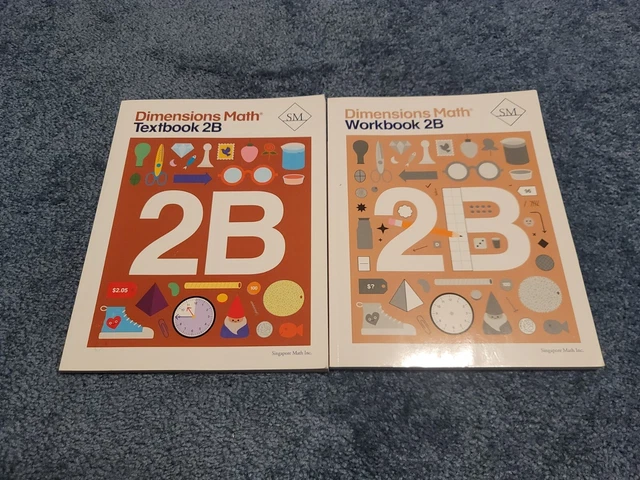 DIMENSIONS MATH 2B Textbook & Workbook Singapore Lot 2x Used READ 01 ...