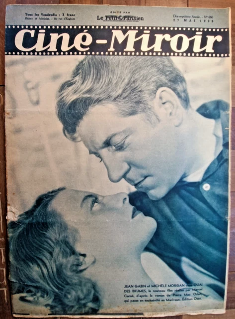 1938 FRANCE, REVUE D'Avant-Guerre Cine-Miroir Avec Jean Gabin & M ...