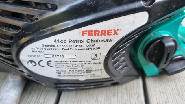 41CC FERREX PETROL CHAINSAW 16" BAR FOR PARTS/ NOT WORKING PROPERLY ...