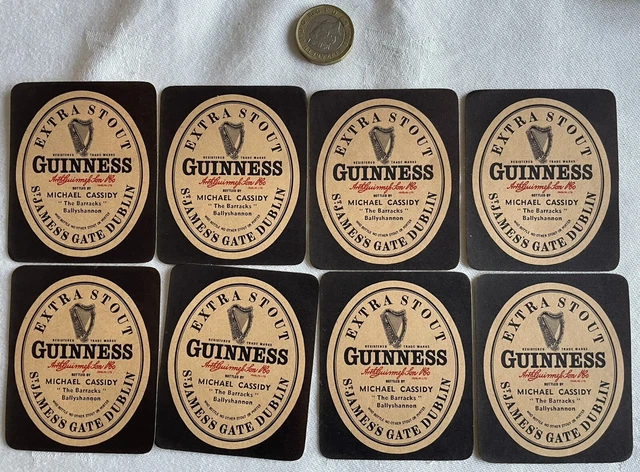 8 GENUINE OLD IRISH GUINNESS LABELS - MICHAEL CASSIDY BALLYSHANNON ...