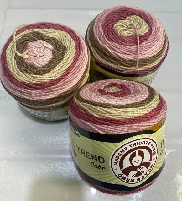 MADAME TRICOTE TREND Cake Aran Knitting Crochet Yarn 3 x 200g, 632 ...