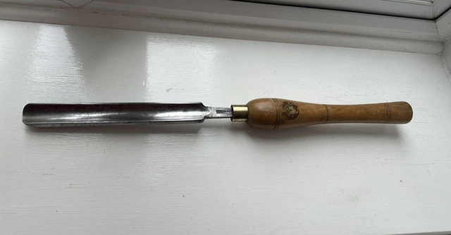 VINTAGE MARPLES ENGLAND heavy duty 1 inch wide wood turning gouge $24. ...