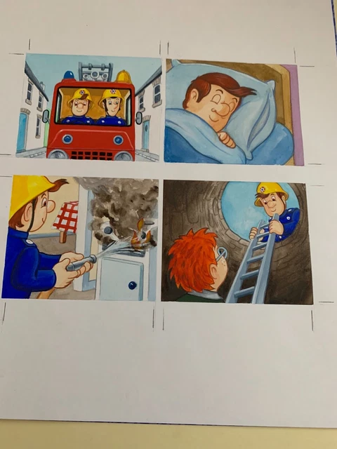 FIREMAN SAM ARTWORK originale realizzato per rivista Toybox iss 84 EUR ...