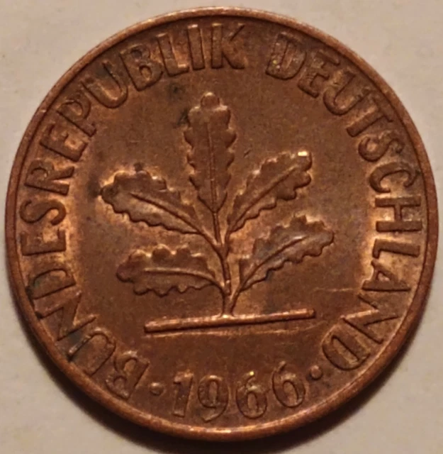 1966 GERMAN 🇩🇪 1 Pfennig Coin £0.26 - PicClick UK