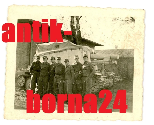 FOTO WH PANZER Tank Besatzung 15-cm-sIG 33 Grille SFL Camo Tarnbemalung ...