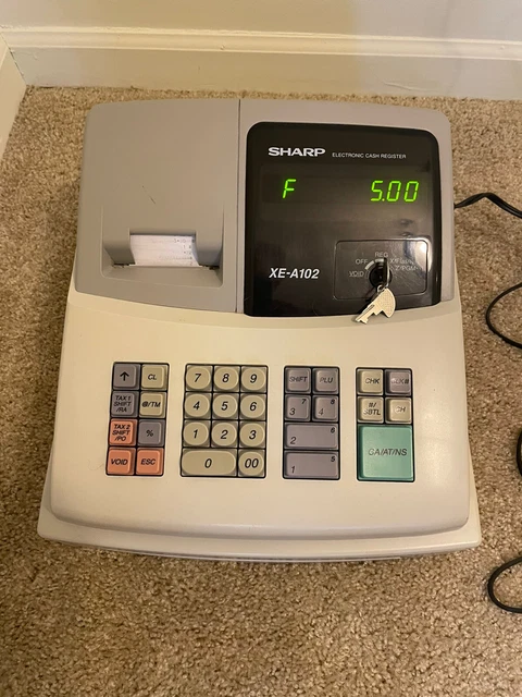 SHARP XE-A102 ELECTRONIC Cash Register No Drawer Key Or Spool £81.84 ...