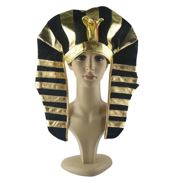 NOVELTY FUNNY GOLDEN Black Egyptian Pharaoh King Hat Snake for Head ...