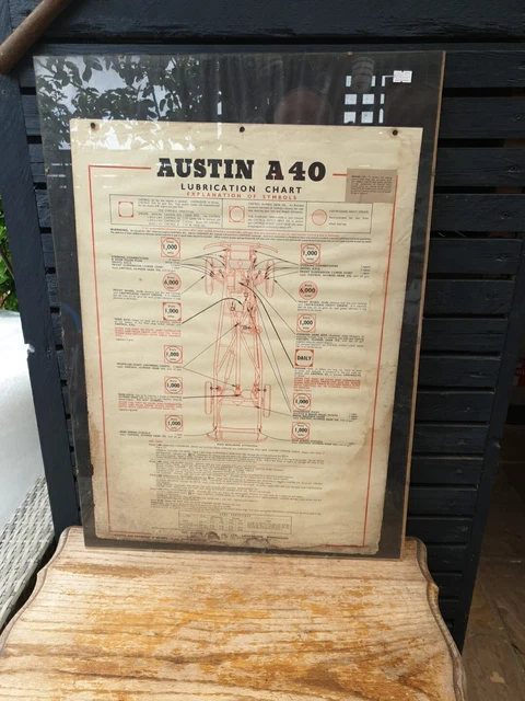 AUSTIN A40 Lubrication Chart Somerset And Sports £14.99 - PicClick UK