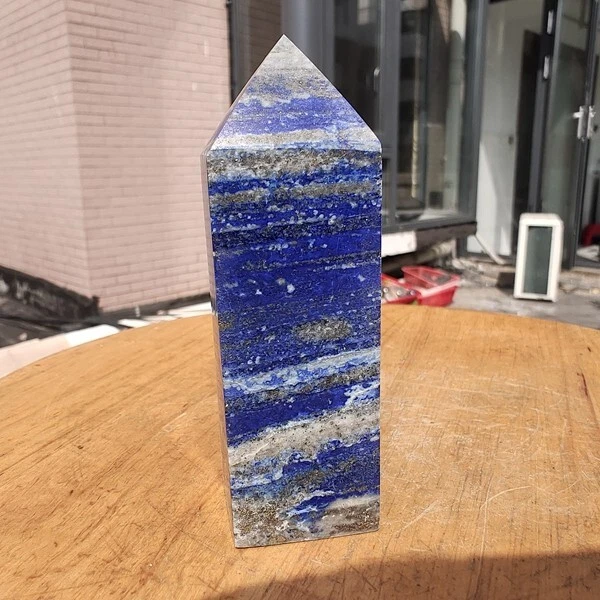 260G NATURAL ROCK Lapis Lazuli Quartz Crystal Stone Point Healing Wand ...