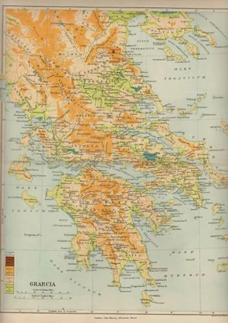 MURRAY'S CLASSICAL MAP 1904 - graecia £20.69 - PicClick UK