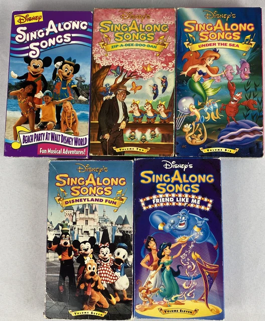 DISNEY SING ALONG Songs VHS Lot 5 Disney Land Fun Zip A Dee Doo Dah + EUR 25,83 - PicClick IT