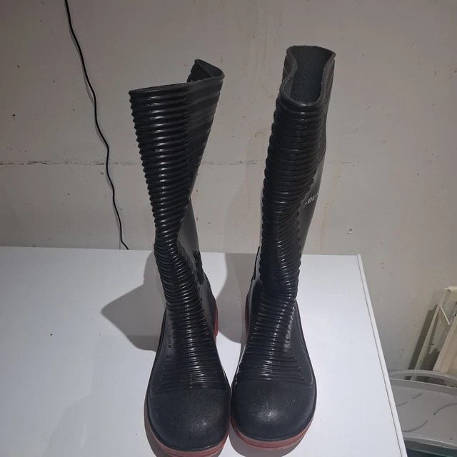 DUNLOP MENS ACIFORT Slip On Black/Red Steel Toe Cap Work Boots UK Size ...