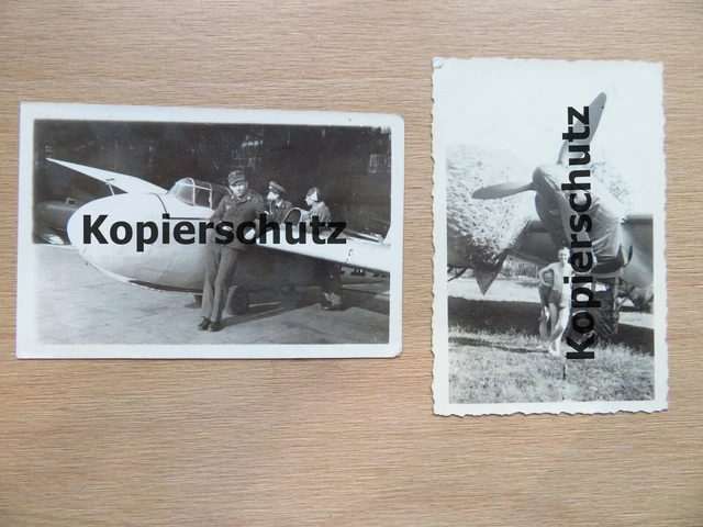2 FOTOS MILITÄRISCH WWII, Flugzeug auf Agfa Lupex Papier, 6 x 9,5 cm ...