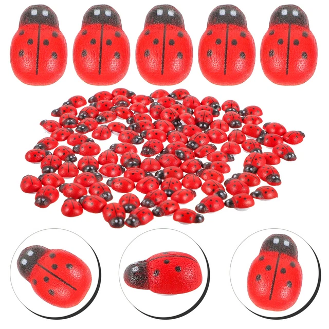 100 PCS MINI Ladybug Ornament Faux Plants Simulation Ladybugs Child £4. ...