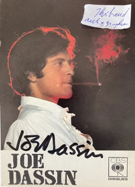 RARE BELLE CARTE Joe Dassin Autographe dédicace Signé Chanson Chanteur ...