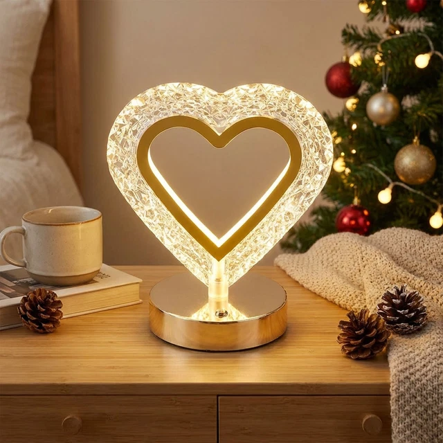 NIGHT LIGHT LED Touch Bedside heart Table Lamp with Remote Control ...