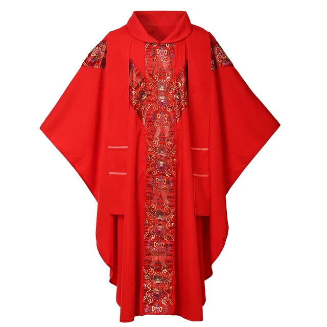 CATHOLIC CHURCH CLERGY Vestments Red Priest Pastor Chasuble Robe ...
