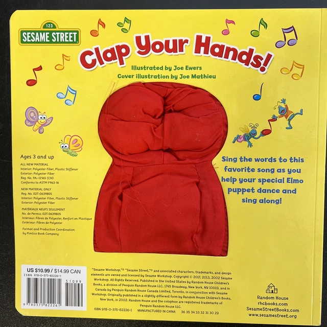 SESAME STREET PUPPET Elmo Clap Your Hands Book NEW £8.66 - PicClick UK
