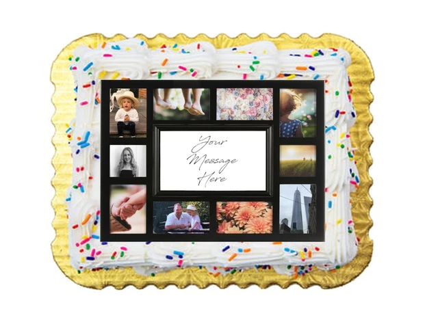 CAKE TOPPER COLLAGE Photo PERSONALISED IMAGES Edible Decor Icing Sheet ...