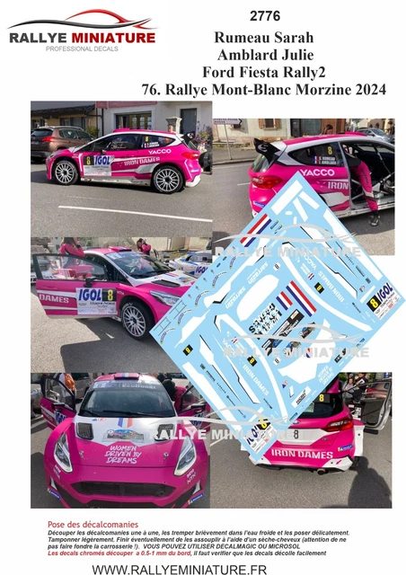DECALS 1/43 REF 2776 Ford Fiesta Rumeau Rallye Mont Blanc 2024 Rally ...