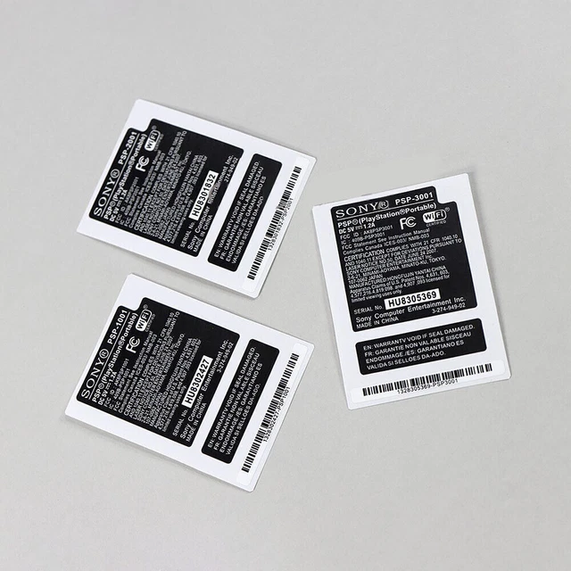 FOR PSP1000/2000/3000 US Version Shell Battery/Warranty/Bar Code ...