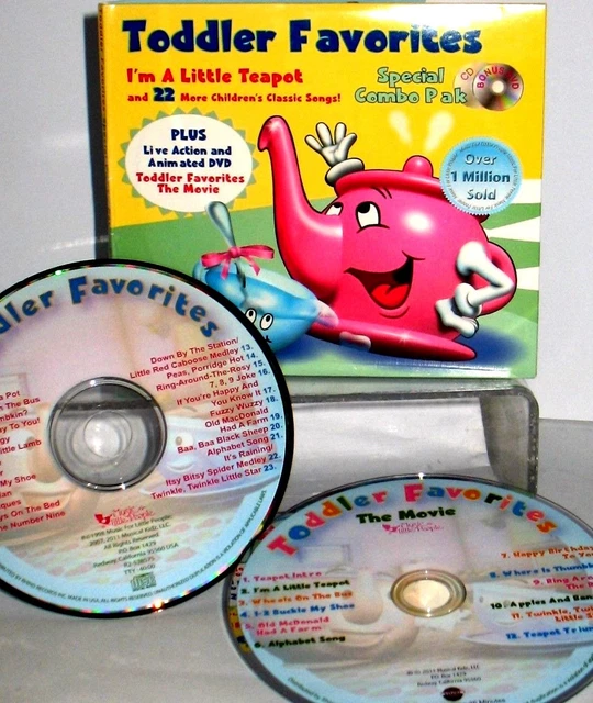 TODDLER FAVORITES CD & DVD 2 SET ,CHILDRENS 23 CLASSIC SONGS , LITTLE ...