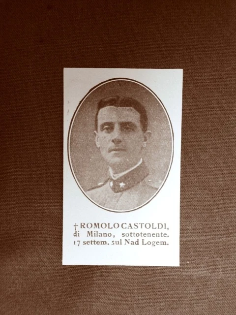 WW1 PRIMA GUERRA mondiale 1914-1918 Caduto Romolo Castoldi di Milano £ ...