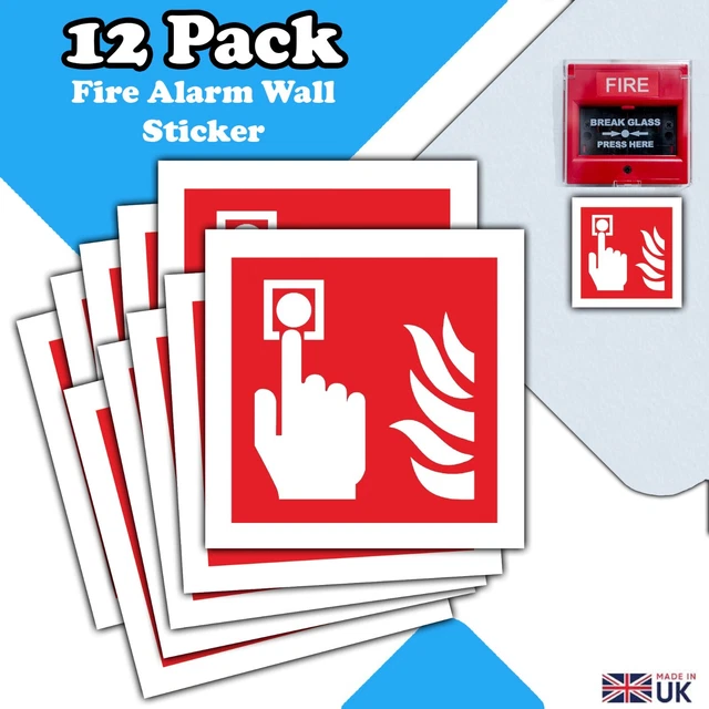 FIRE ALARM CALL Point - Waterproof Vinyl Sticker Signs - Pack of 12 ...