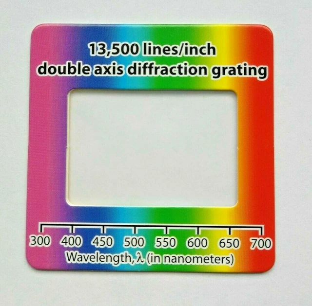 DIFFRACTION GRATING SLIDE 13500 lines/inch double axis Beugungsgitter ...