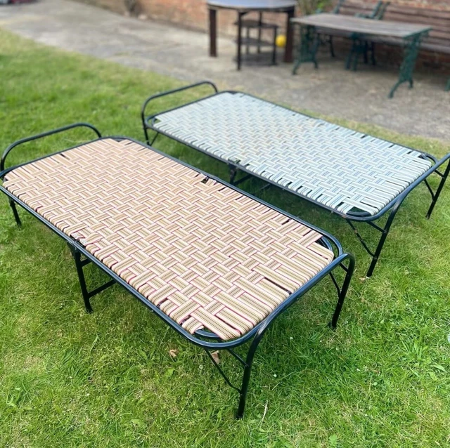 INDIAN MANJA FOLDING Portable Single Bed Camping Bed Garden Bed Indoor ...