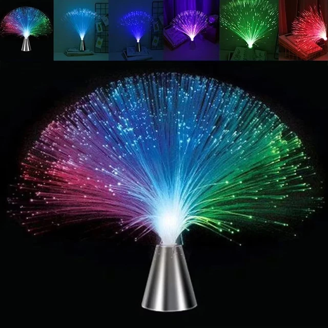 FIBRE OPTIC LAMP Sensory Crystal Light Up Mood Lamp Multi Colour ...